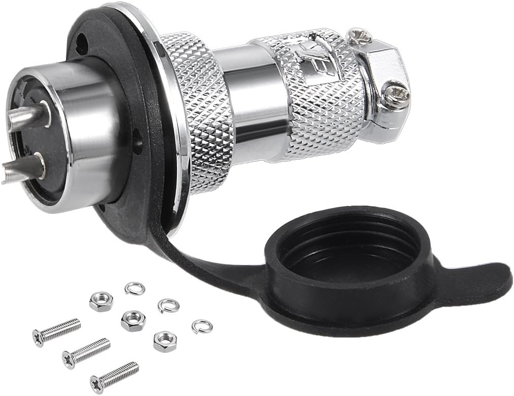 Amazon.co.jp： uxcell 航空コネクタ ケーブルコネクタアダプタ パネルマウント 20mm 2P 20A 250V M20-2 ...
