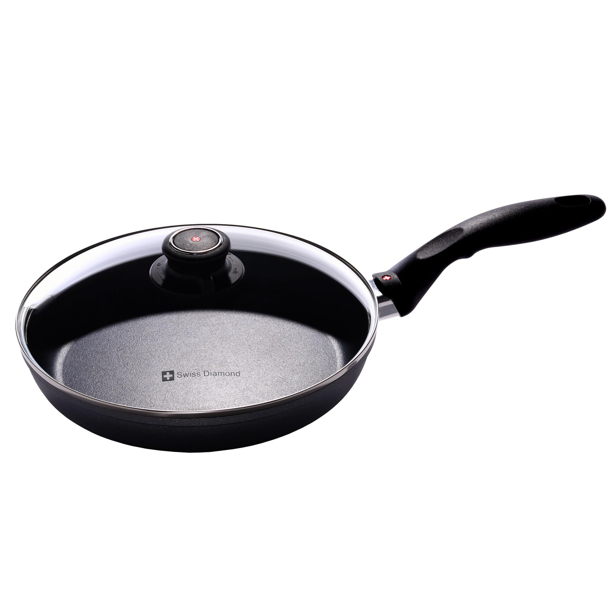 Swiss Diamond Frying Pans Nonstick with Lid, Features Ergonomic Handle ...