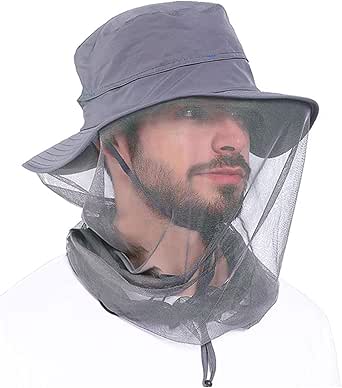 Amazon.com: Mosquito Head Net Hat - Sun Hat with Netting for Face and ...