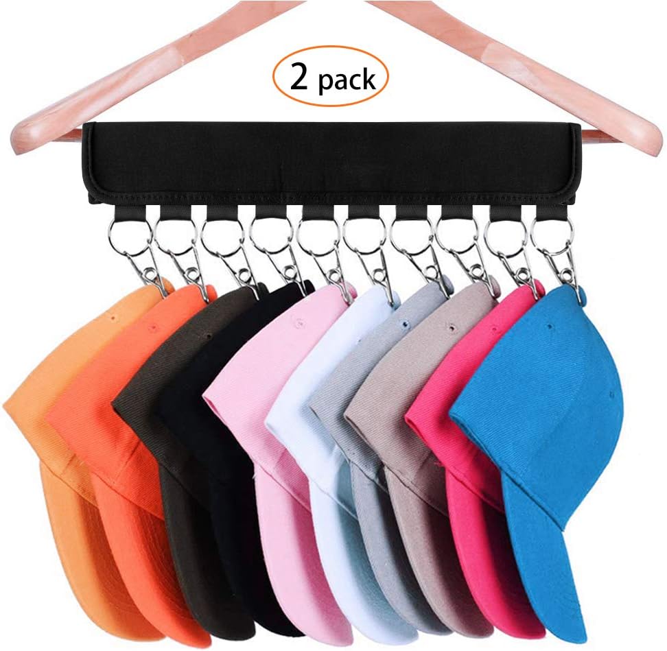 HAIQING 2 Pack Hat Organizer Cap Organizer Hanger Baseball Cap Holder ...