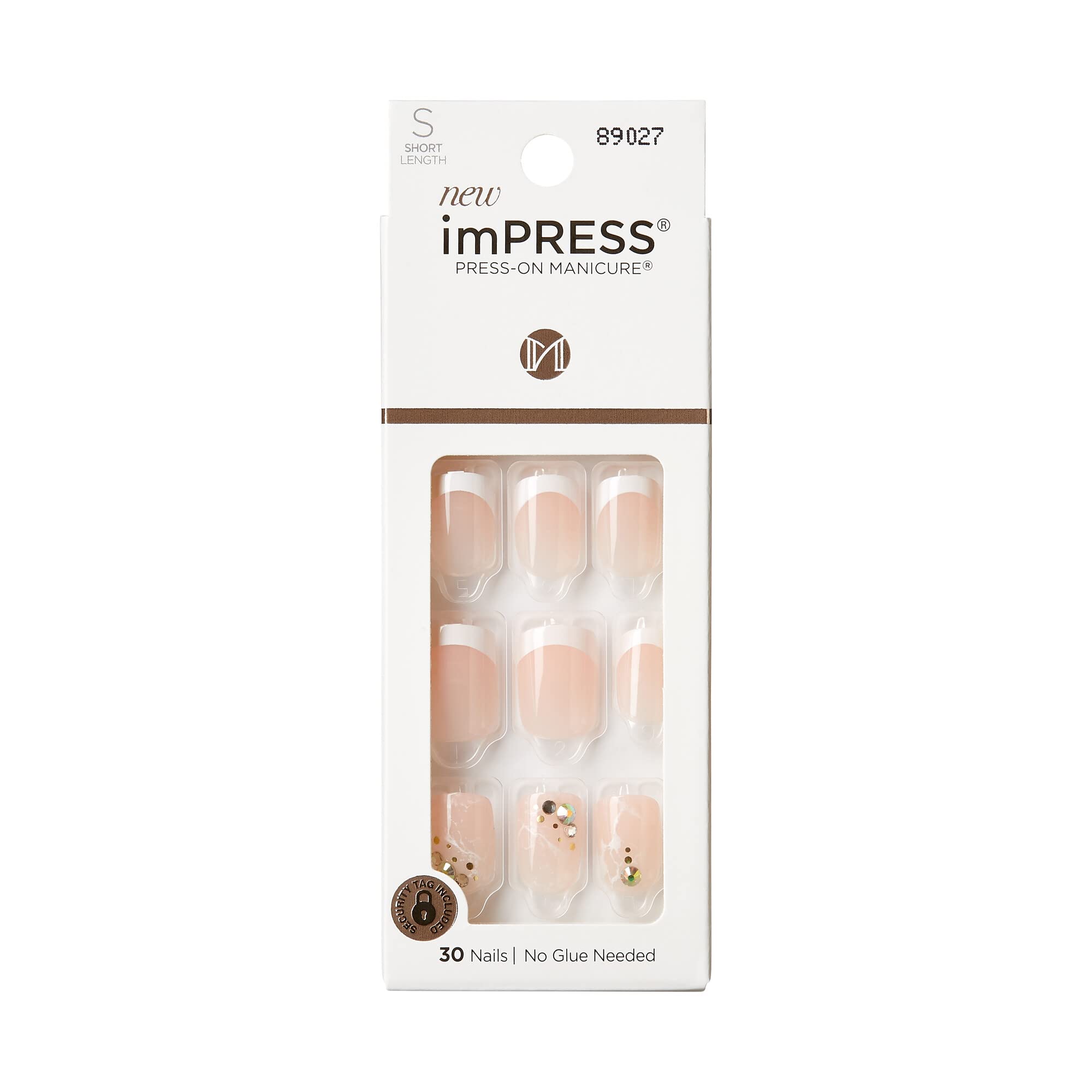 Mua KISS imPRESS No Glue Mani Press On Nails, Design, My Worth', White ...