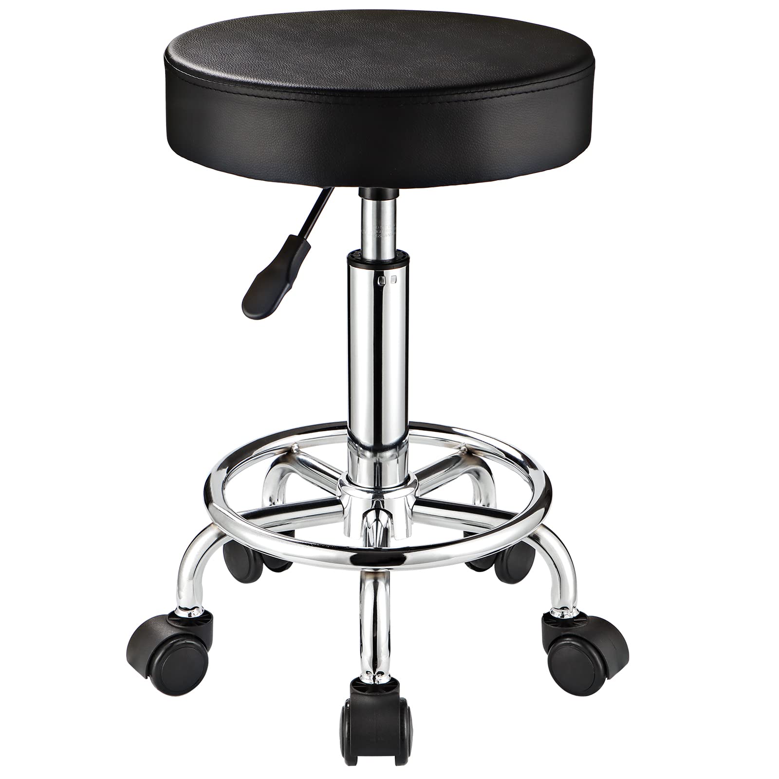 FNZIR Adjustable Stool with Wheels Round Rolling Stool for Spa Salon ...