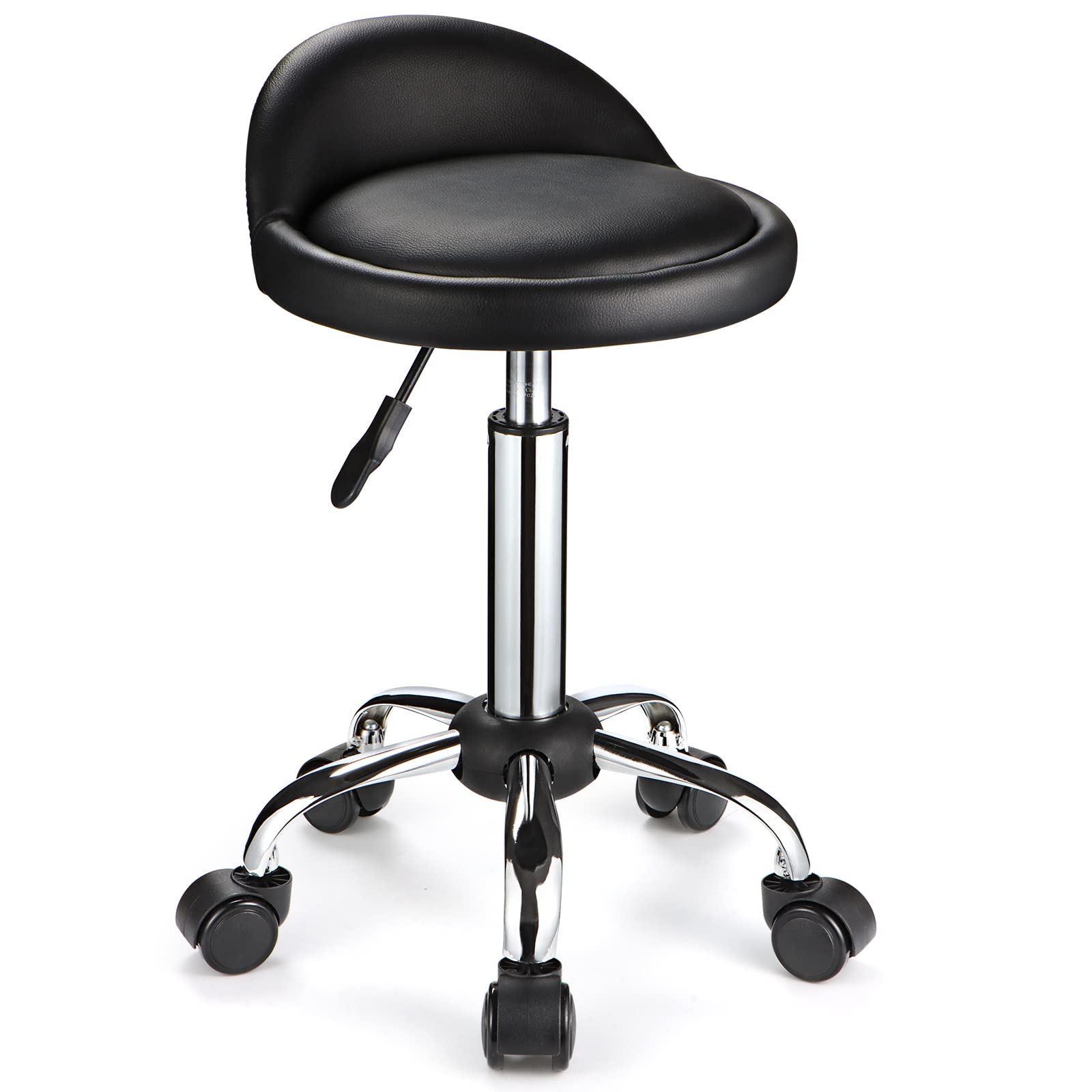 FNZIR Swivel Rolling Stool with Wheels Height Adjustable Stool Drafting ...