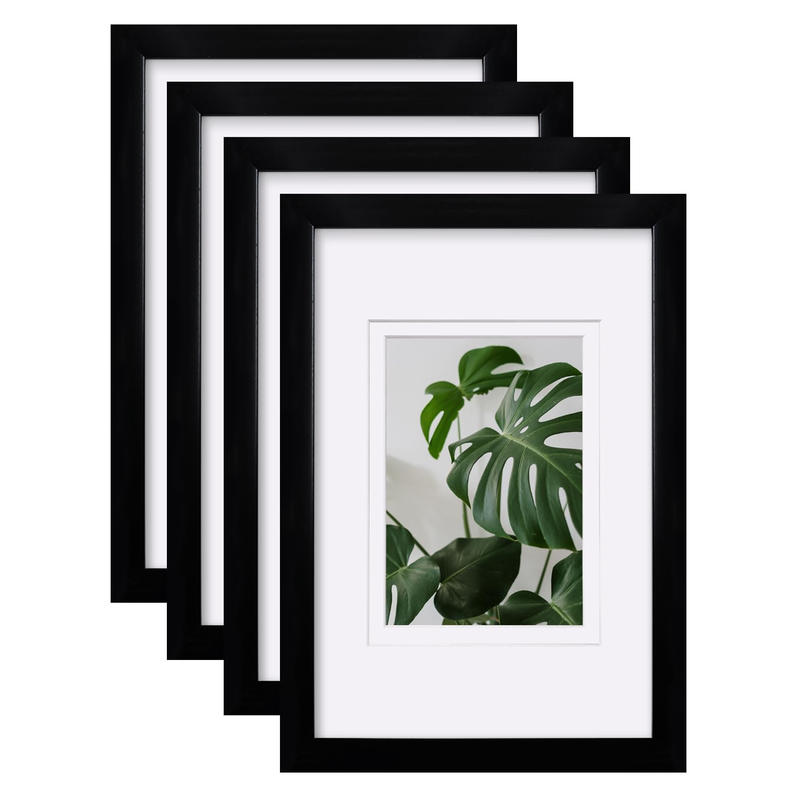 Egofine 8x10 Picture Frames 4 PCS, Made of Solid Wood Display 4x6 and 5x7 with Mat Covered by ...