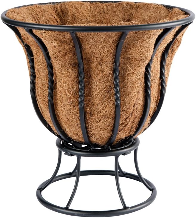 Blacksmith 01460 45 cm (18-inch) Curved Planter, Black, 45 x 45 x 32 cm ...