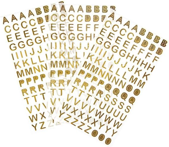 6Sheets Uppercase Letter Stickers Self Adhesive A to Z Alphabet ...