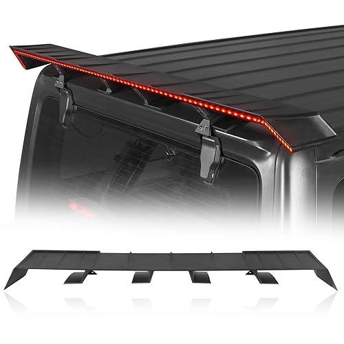 Hooke Road Wrangler Spoiler Rear Air Deflector Roof Wing w/LED Light ...