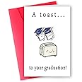 Amazon.com : MQMRYeto Cute Toast Graduation Card For Students Classmate ...