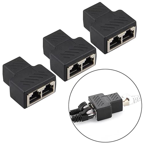 HonsCreat RJ45 Splitter Adapter, RJ45 Female 1 to 2 Dual Female Port ...