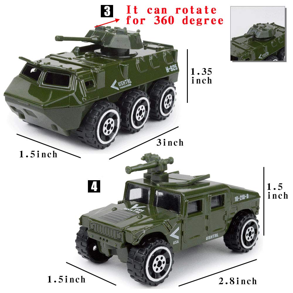 23 Pack Die-cast Military Vehicles Sets,6 Pack Assorted Alloy Metal ...