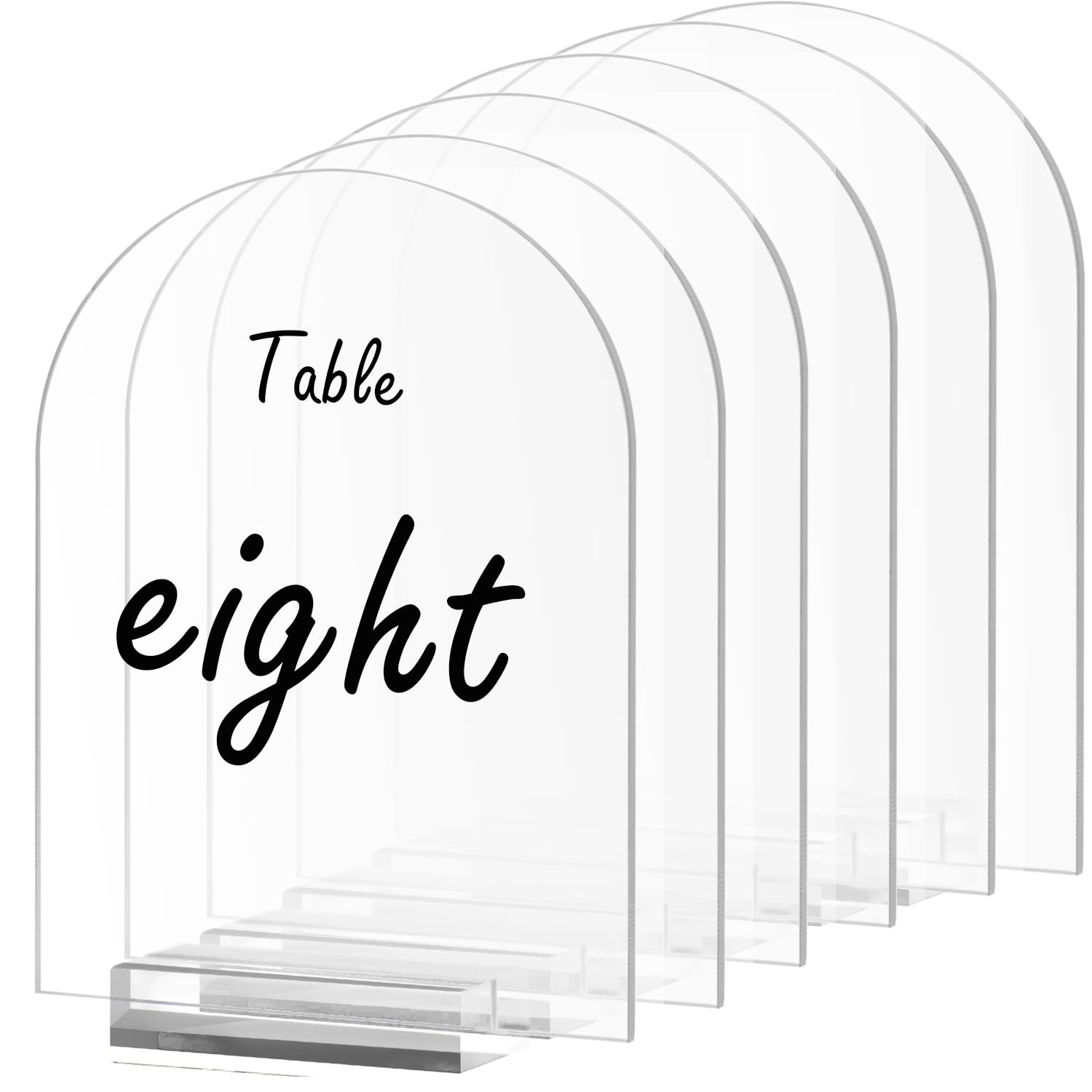 6 Pack 8x10 Inch Clear Arch Acrylic Sign with Stands, Blank Table Signs ...