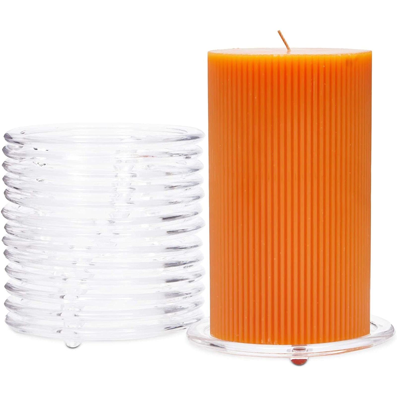 Okuna Outpost Glass Pillar Candle Holder Plates (5 Inches, 12 Pack) for ...