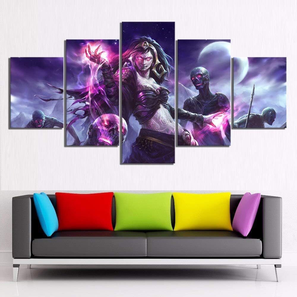 Amazon.com: Wall Art Canvas Painting 5 Panel Modular Pictures Canvas ...
