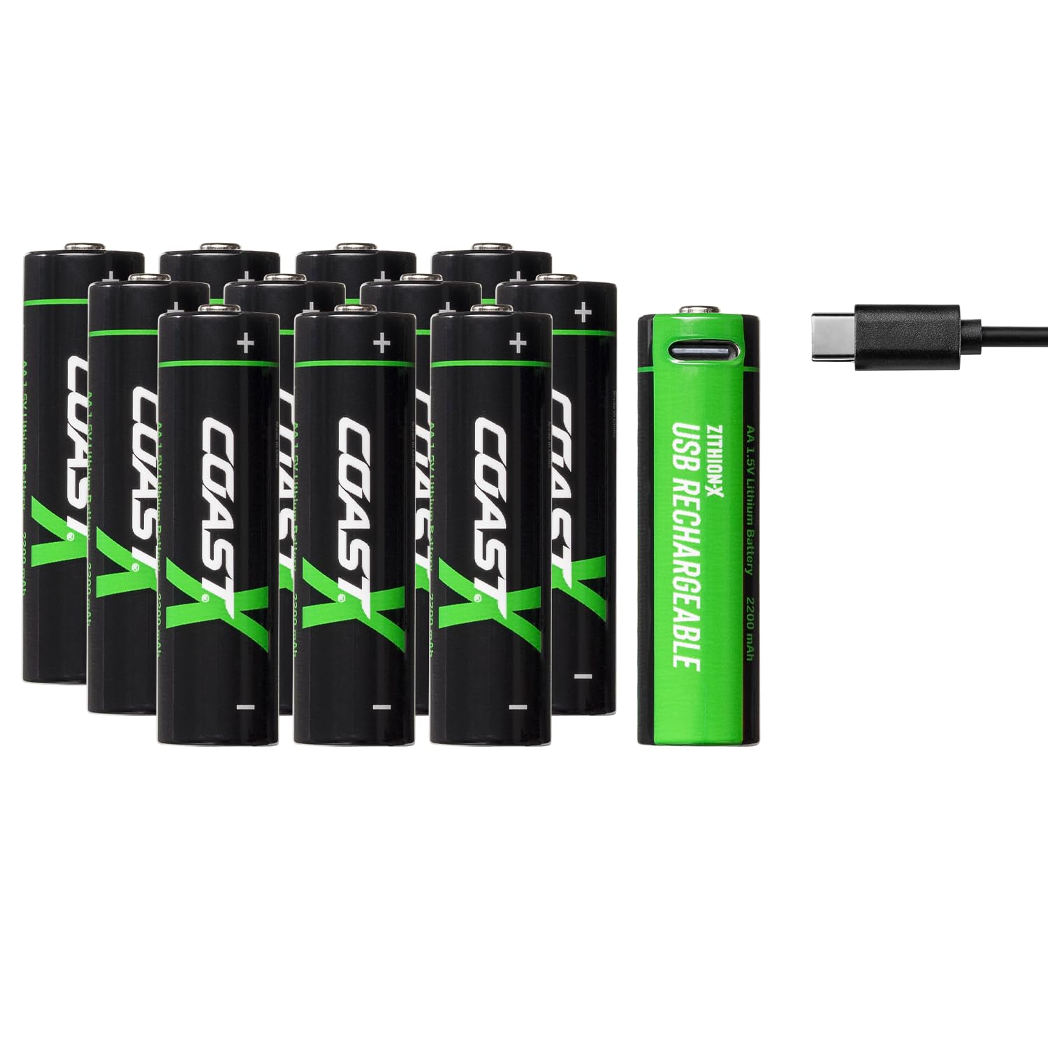 Mua Coast AA USB-C Rechargeable Batteries, ZITHION-X, Lithium Ion 1.5v ...