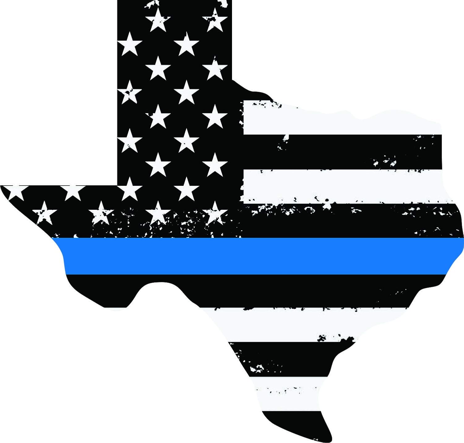 Amazon.com: Back The Blue decal - Thin Blue Line - TEXAS - State shaped ...