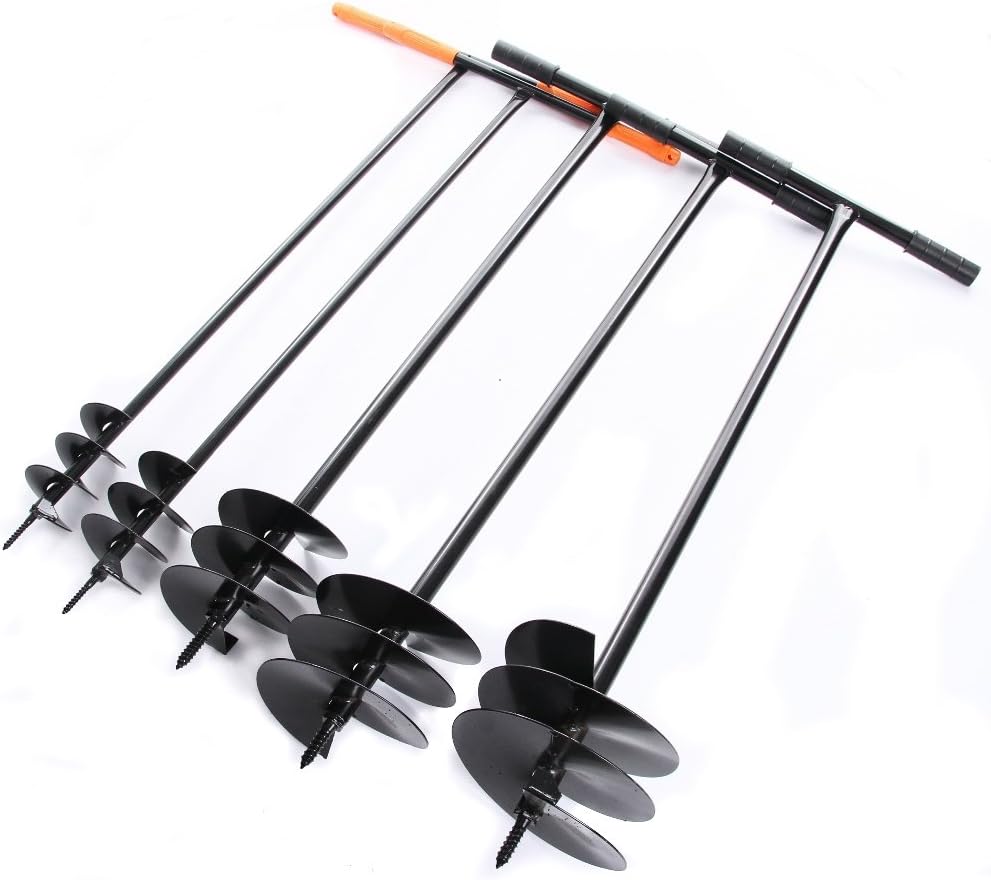 rg-vertrieb Handbohrer Erdbohrer Erdlochbohrer Pflanzbohrer Schwarz 5 ...