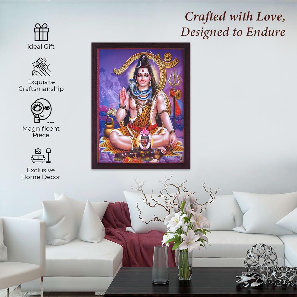 Mua SANVIKA Lord Shiva Wall Poster, Indian God Wall Decor, Shiv Parvati ...