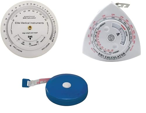 EMI 3 Piece Fitness Body Mass Index Measurement Set: BMI Wheel ...
