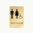 Amazon.com: Gold Unisex ADA Restroom Sign / 6" x 9" Modern Chic Gold ...