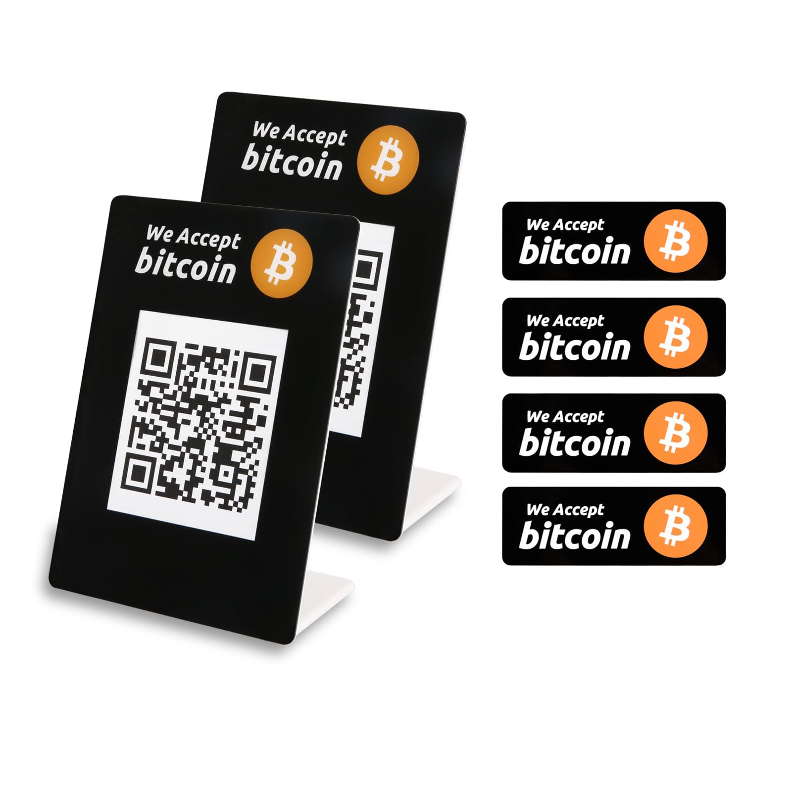 Mua X spirit We Accept Bitcoin Sign Sticker Label Display Stand for ...