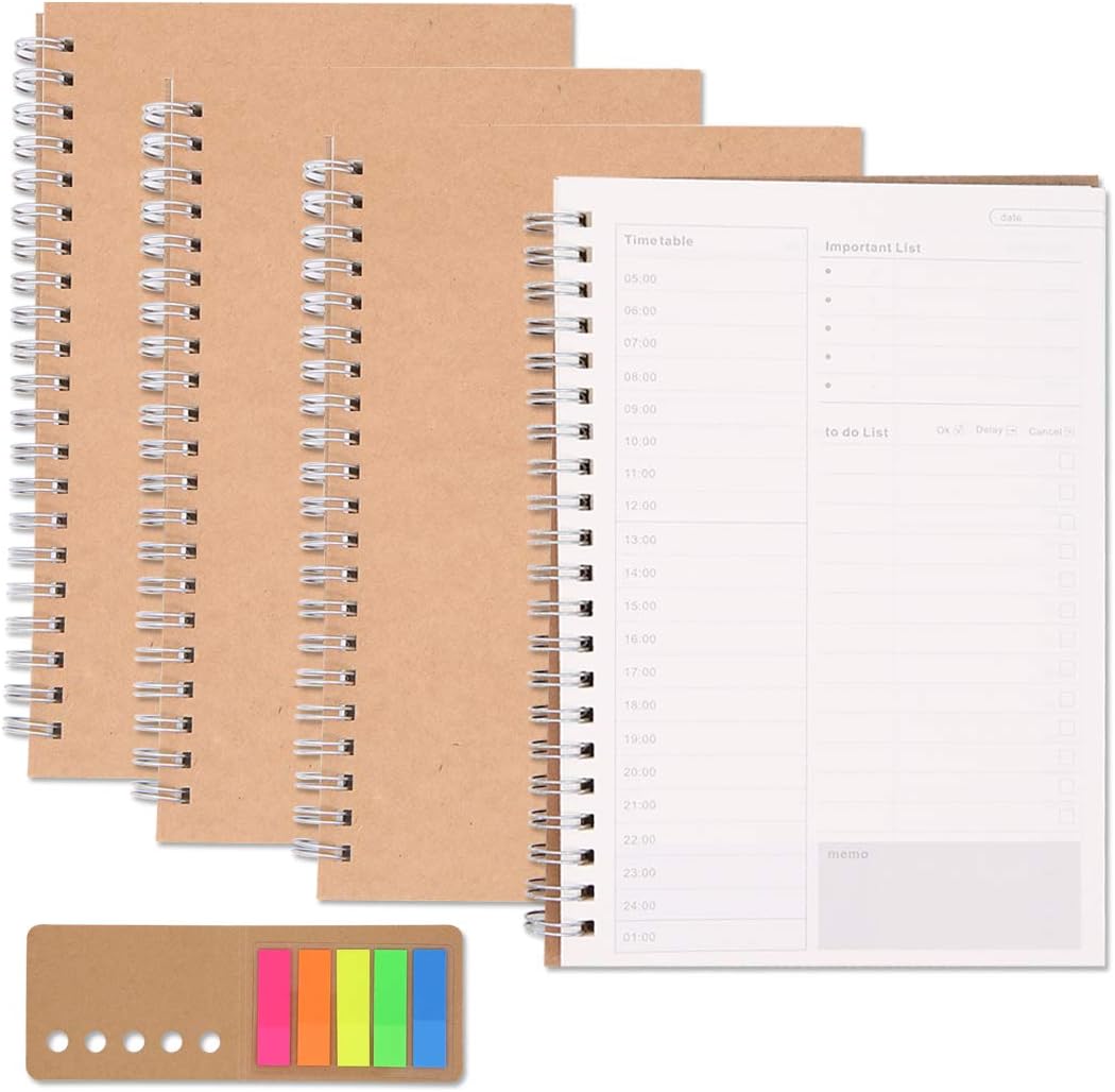 Lot de 4 Agenda Journalier Mensuel Cahier, Blocs-notes Journaliers ...