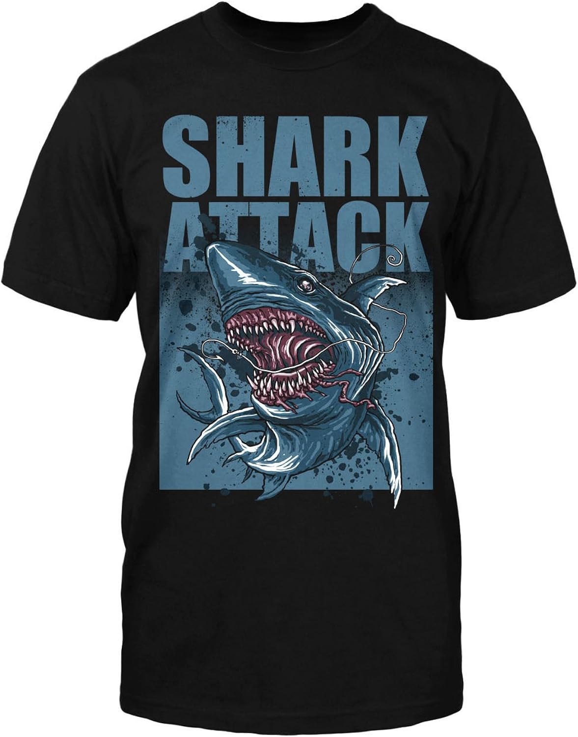 Shark Attack T-Shirt Fun Weisse Hai Fishing Horror Kult Old School ...
