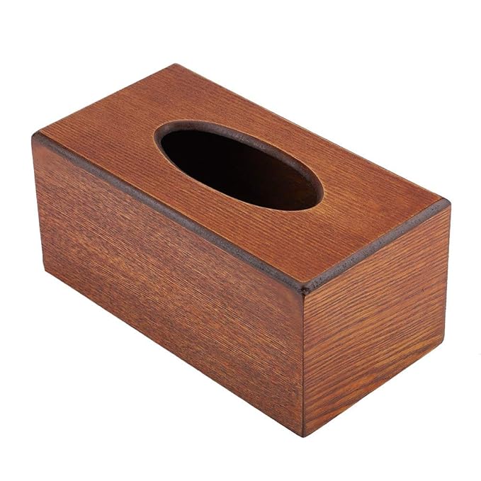 Buy Rectangular Wood Tissue Box, Tissue Box Natural Elegance Wood ...