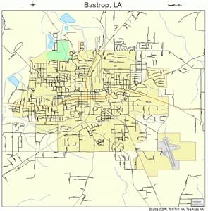 Amazon.com: Large Street & Road Map of Bastrop, Louisiana LA - Printed ...