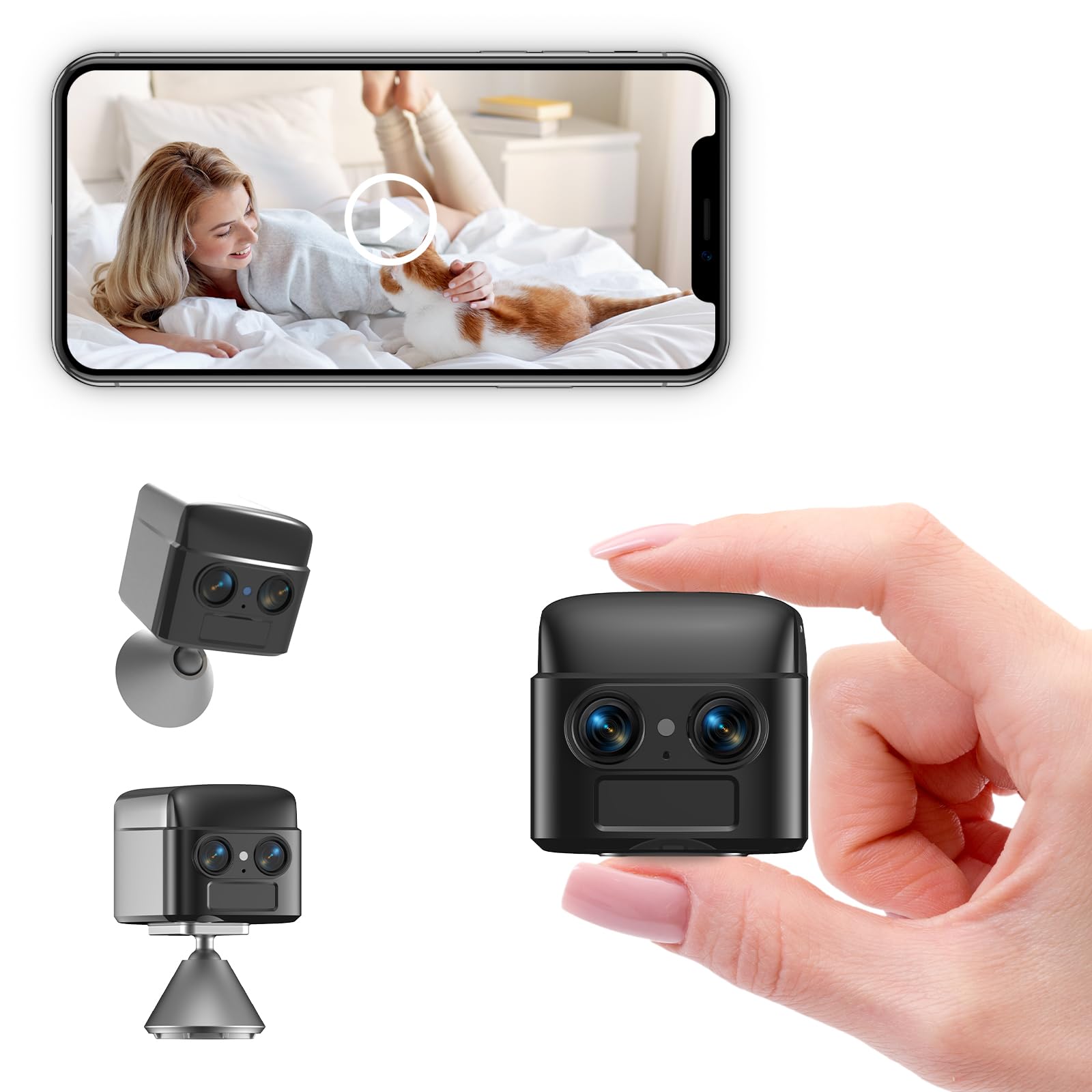 Security Camera Indoor Wireless,4K Magnetic WiFi Nanny Cam,Small Home ...