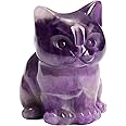 Amazon.com: Jovivi 1.5" Amethyst Cystal Cat Statue Natural Stone Carved ...