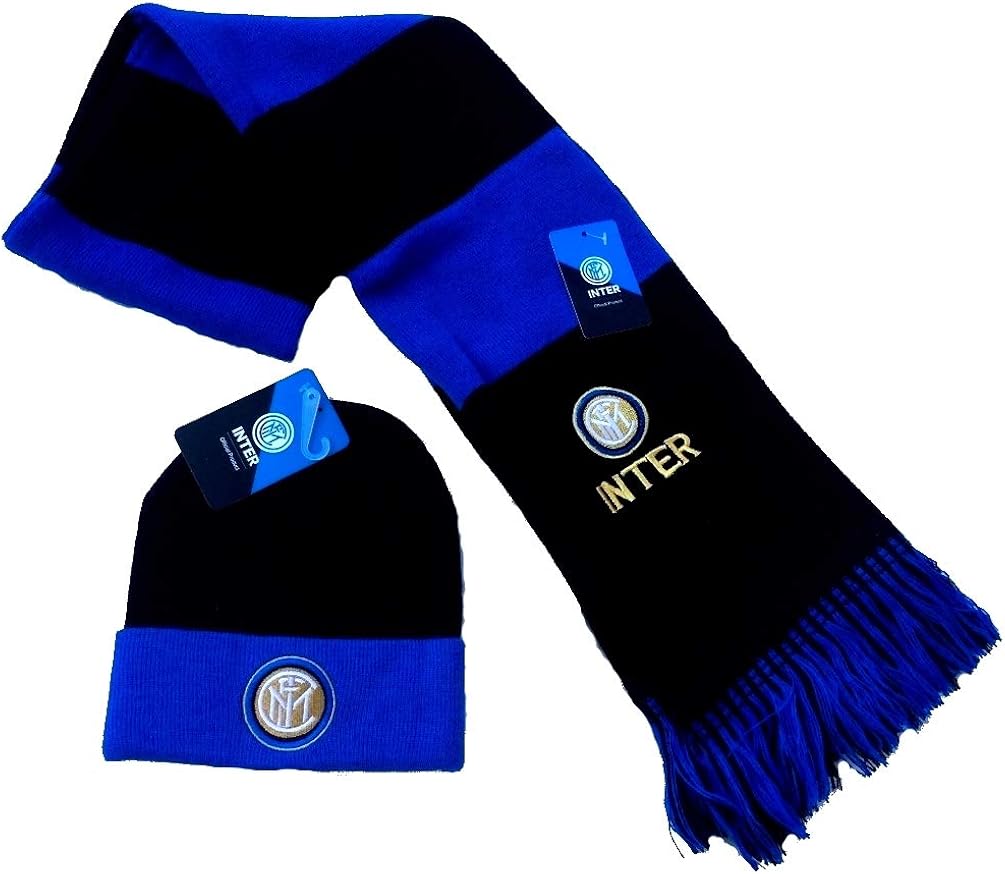 Set Kit Inter Sciarpa + Cuffia Ufficiale F.C.Internazionale Tubolare ...