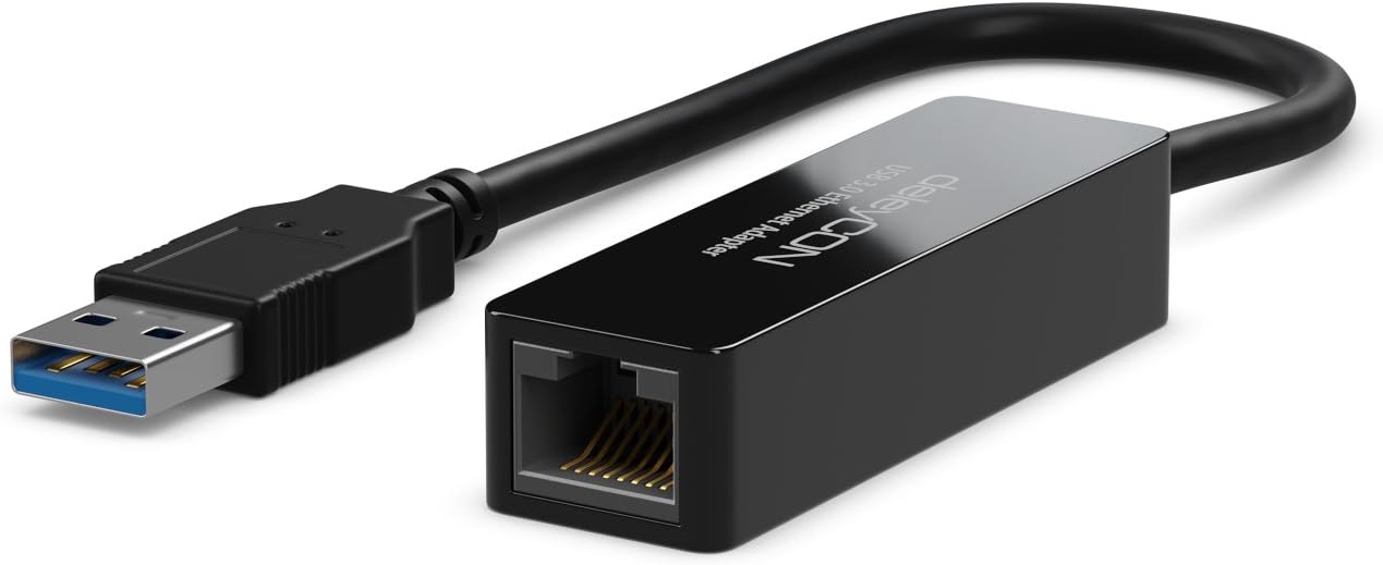 deleyCON USB 3.0 LAN Network Adapter 1000Mbit Gigabit Ethernet Type-A ...