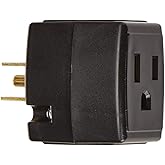 Leviton 692-W 15 Amp, 125 Volt, Triple Cube Grounding Adapter, White ...