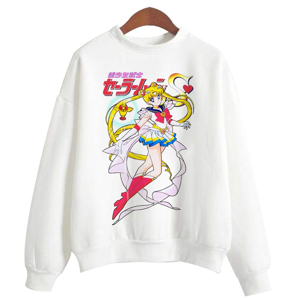 Adult Anime Sailor Moon Printed Cotton Crewneck Sweatshirts Pullovers ...