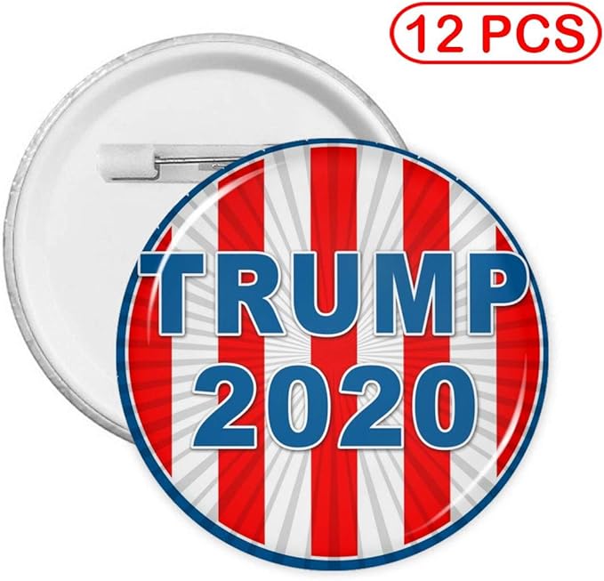 Trump 2020 Round Badge, Button Pin Chest Pins Circle Brooches Clothes ...