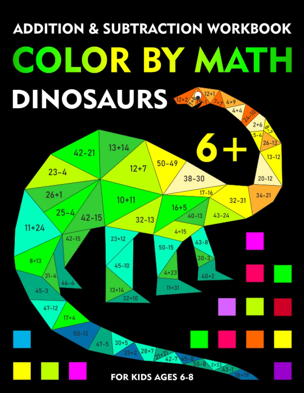 Mua Color by math: dinosaurs, addition and subtraction workbook for ...