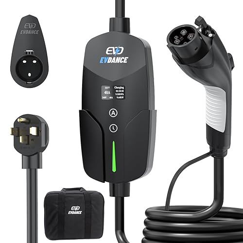 EVDANCE Level 2 EV Charger (40Amp, 240V, NEMA 14-50P), Portable ...