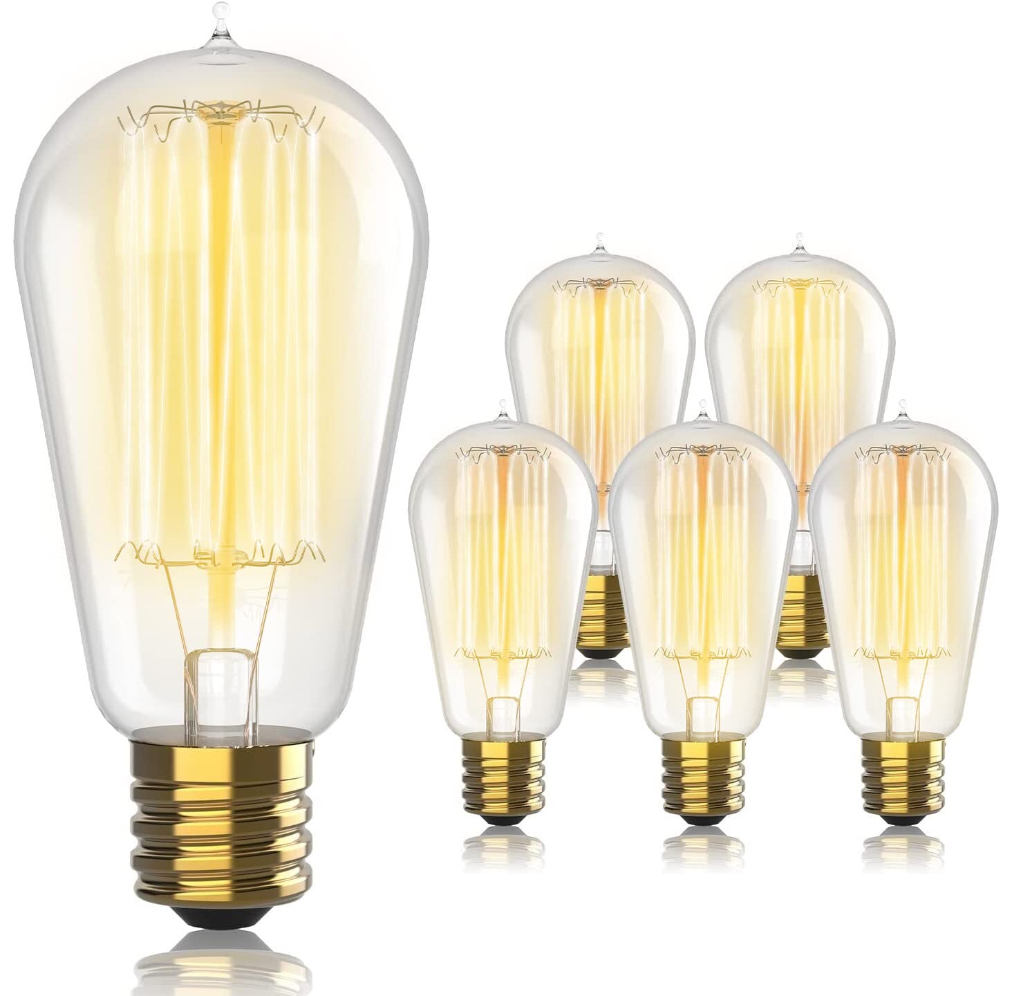Hudson Bulb Co. Vintage Incandescent Edison Light Bulbs, 60W, E26/E27 ...