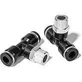 TAILONZ PNEUMATIC 304 Stainless steel Male Branch Tee 1/4 Inch Tube OD x 1/8 Inch NPT Thread ...