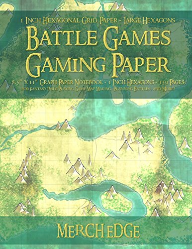 Battle Games Gaming Paper: 1 Inch Hexagonal Grid Paper Large Hexagons ...