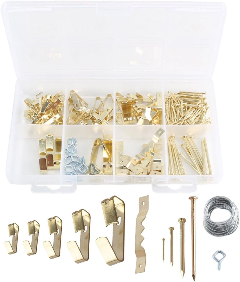 HO2NLE Picture Frame Hangers Set Heavy Duty Wall Mounting Hardware with ...
