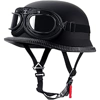 German Style Motorcycle Helmet Thin Skull Cap Half Helmet for Adult Men ...