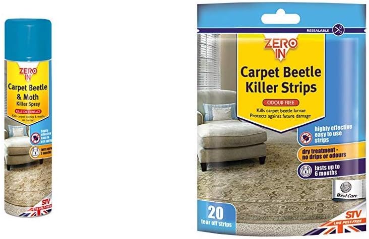 Zero In Carpet Beetle & Moth Killer 300ml Aerosol (For Carpets ...