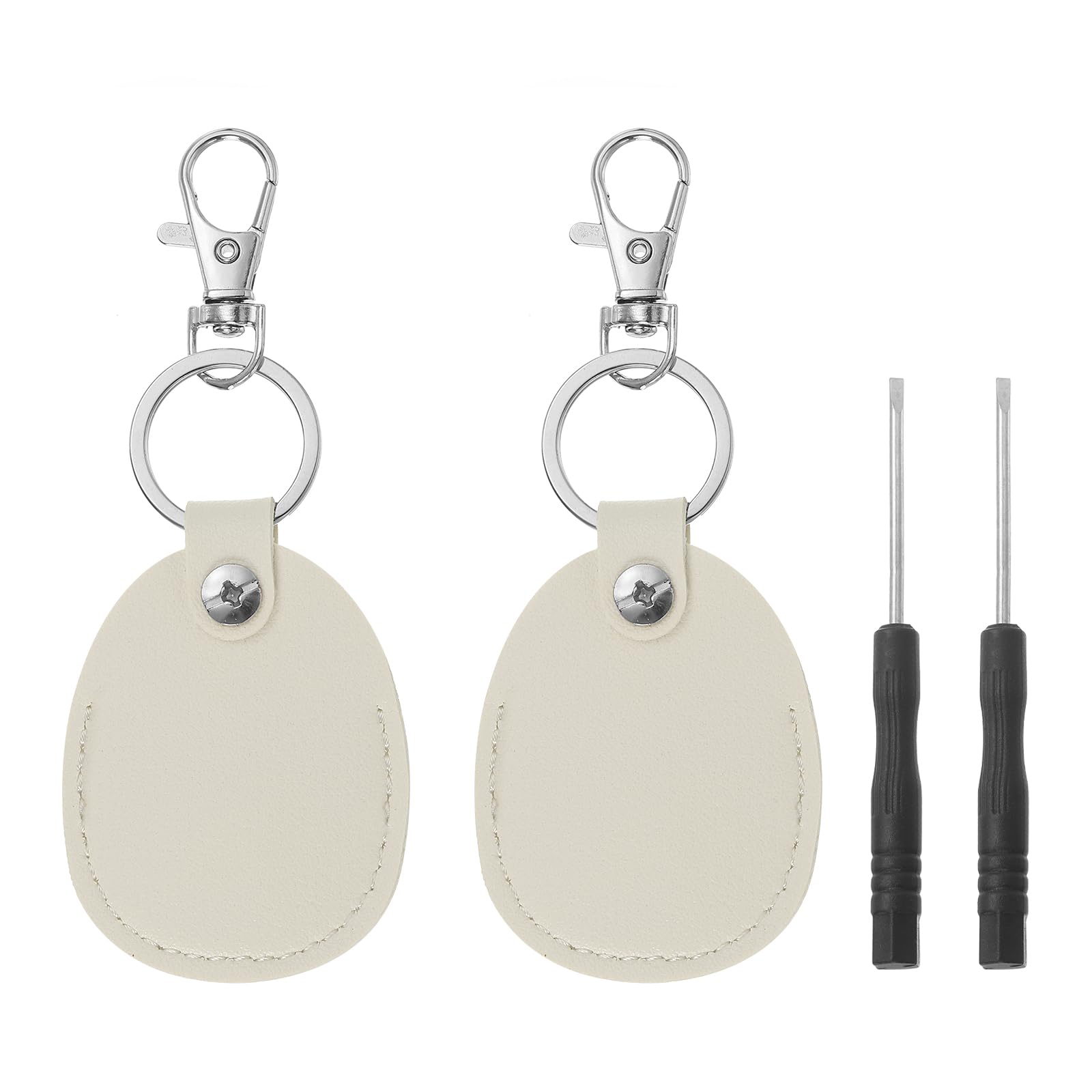 PATIKIL Leather Key Fob, 2 Pack Genuine Leather Key Fob with Key Rings ...