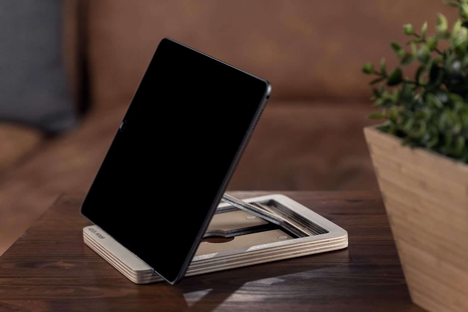 Wooden Handmade Tablet Stand with 6 Magnets – Natural Birch, White ...