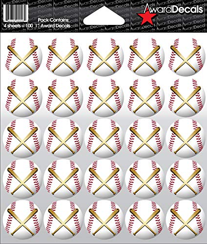 Mua Award Decals Baseball Crossed Bats Sticker Set (100 Decals) 1" The ...