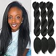Amazon.com : Kinky straight Vixen Crochet Bundles crochet hair16inch Natural Black Yaki Premium ...