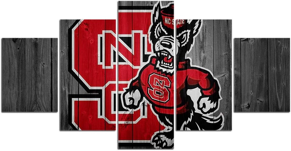 Amazon.com: NC State Wolfpack Football Wall Decor Art Paintings 5 Piece ...