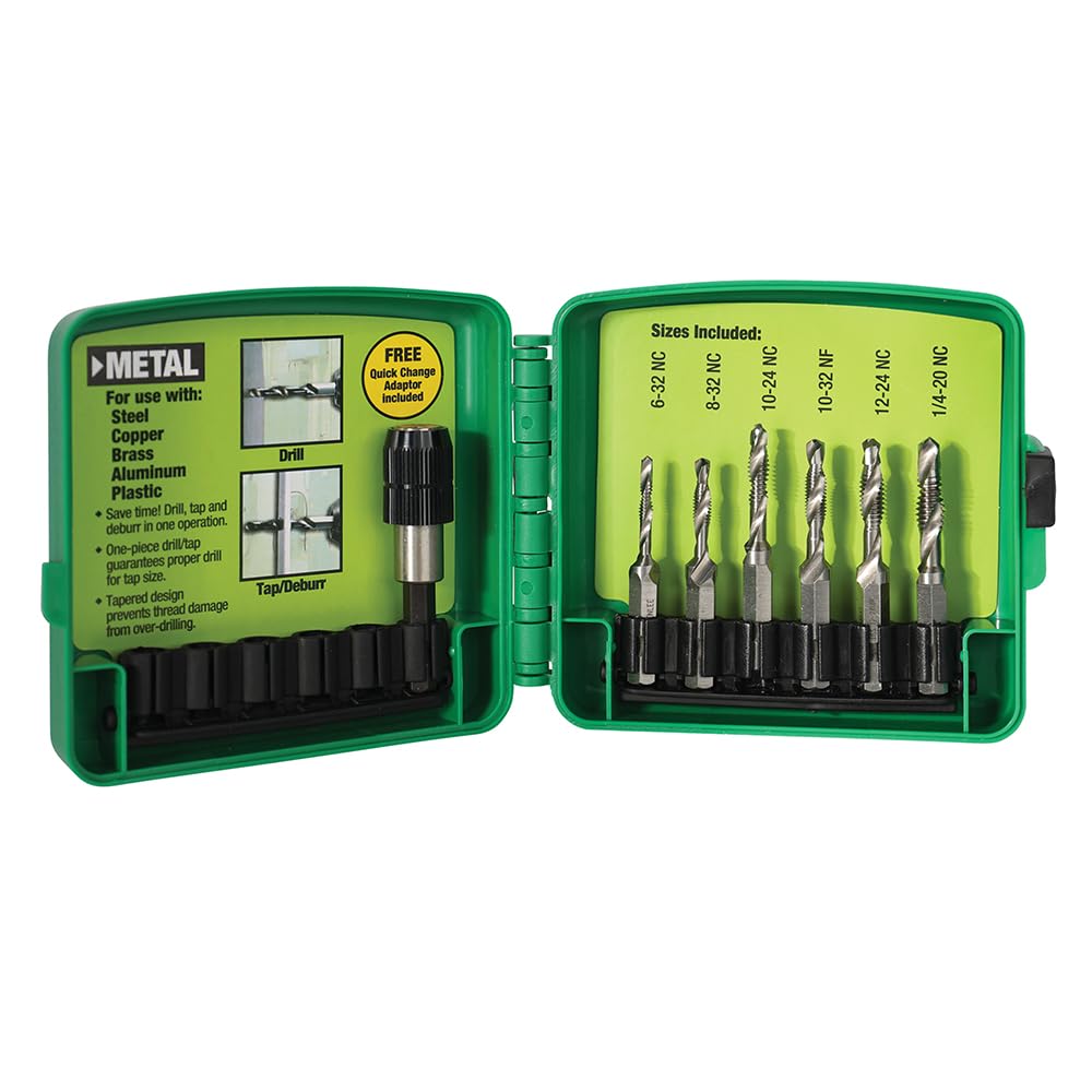Greenlee DTAPKIT Drill/Tap Kit for Metal, One-Step Drilling, Tapping ...