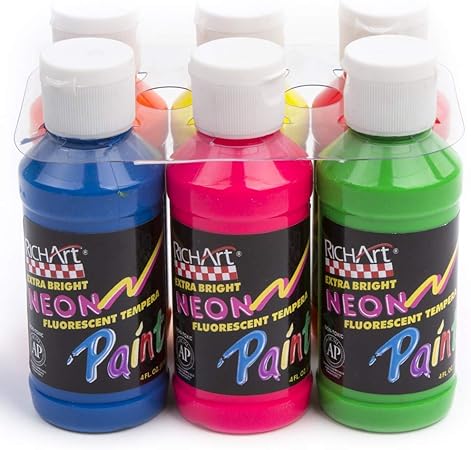 Amazon.com: Rich Art Arts & Crafts Neon Tempera Paint for Most Craft ...